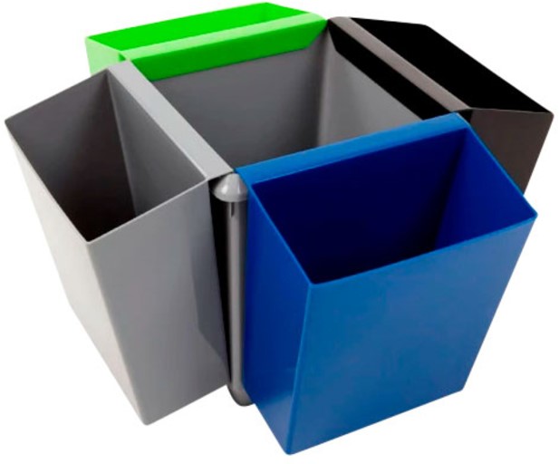 Papierbak kunststof vierkant taps 27liter zwart | Alles voor kantoor en ...